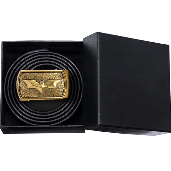 Accessories | New Batman Bat Belt Buckle And Black Leather Belt | Poshmark
